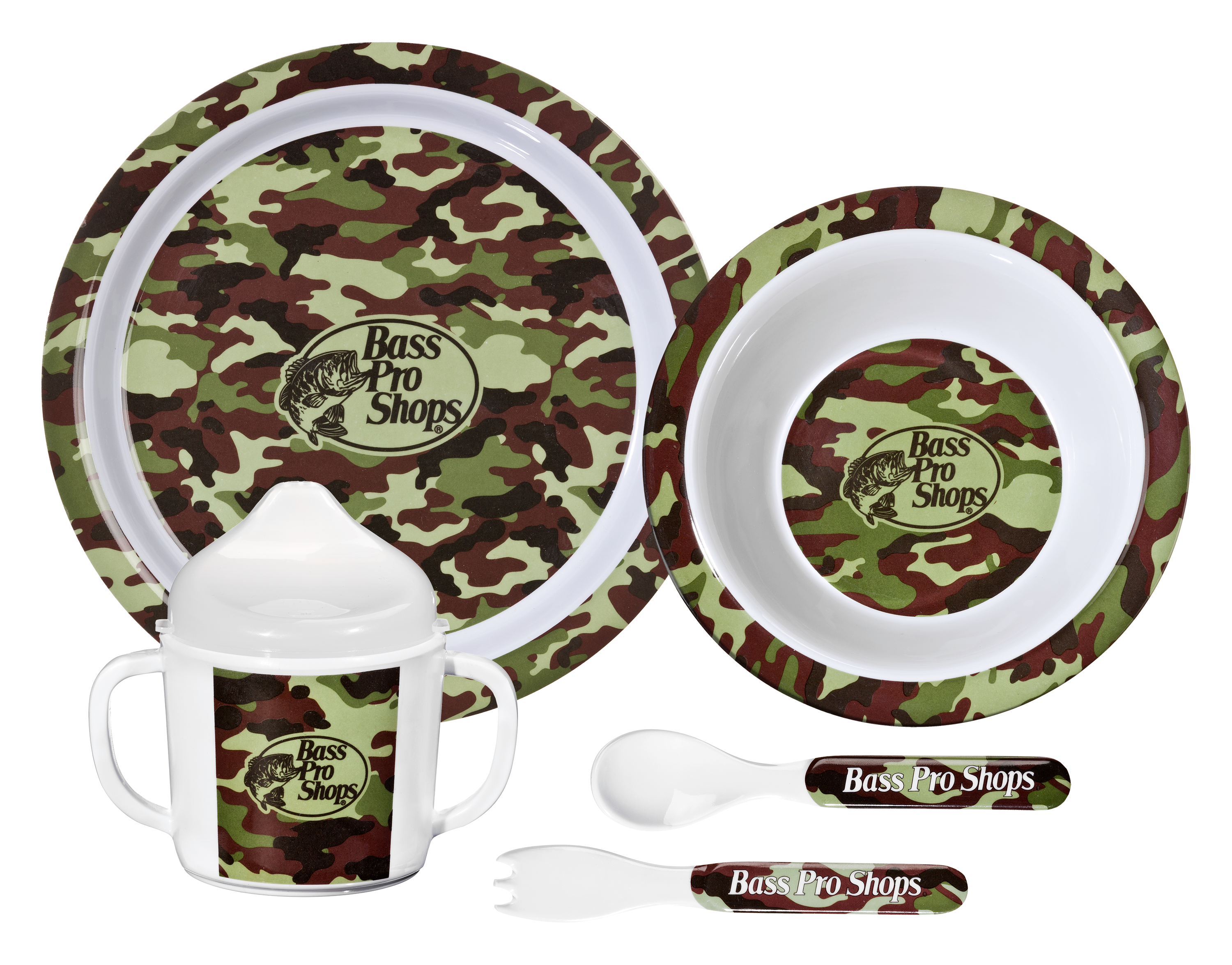 Bass Pro Shops 5-Piece Dining Set for Kids - Green Camo | Bass Pro Shops